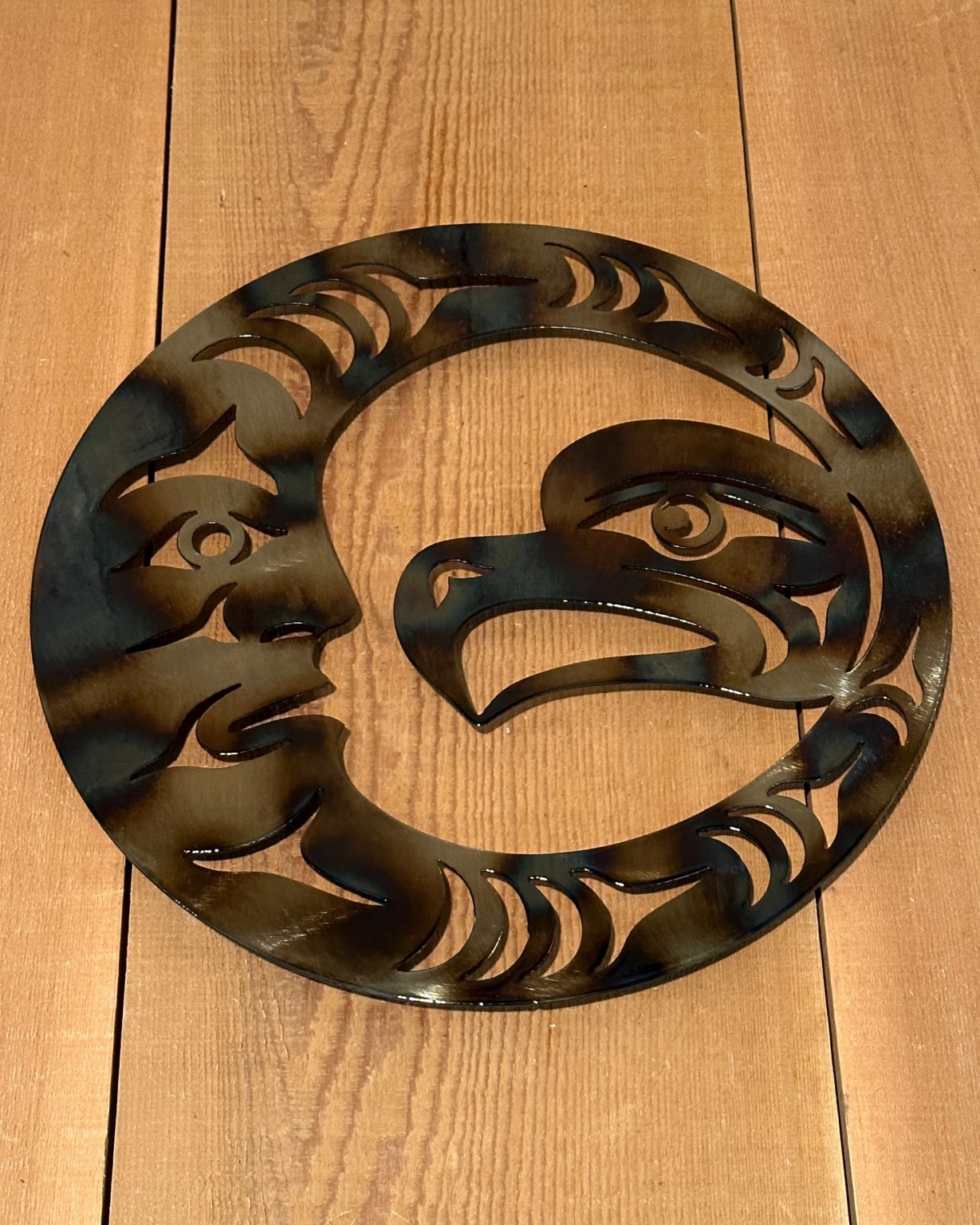 Steel Cut-out Eagle Moon Panel • Spirit Gallery
