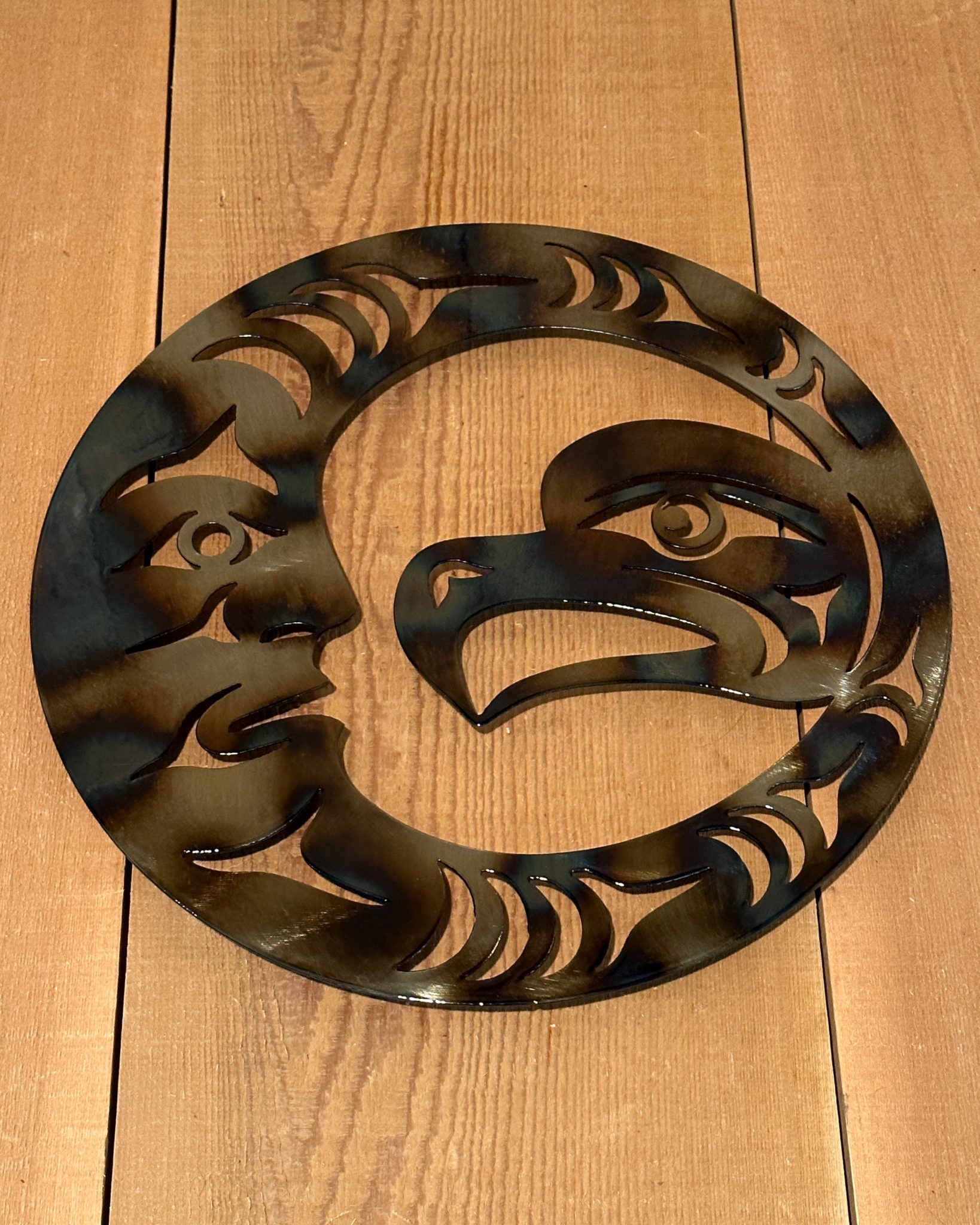 Steel Cut-out Eagle Moon Panel • Spirit Gallery