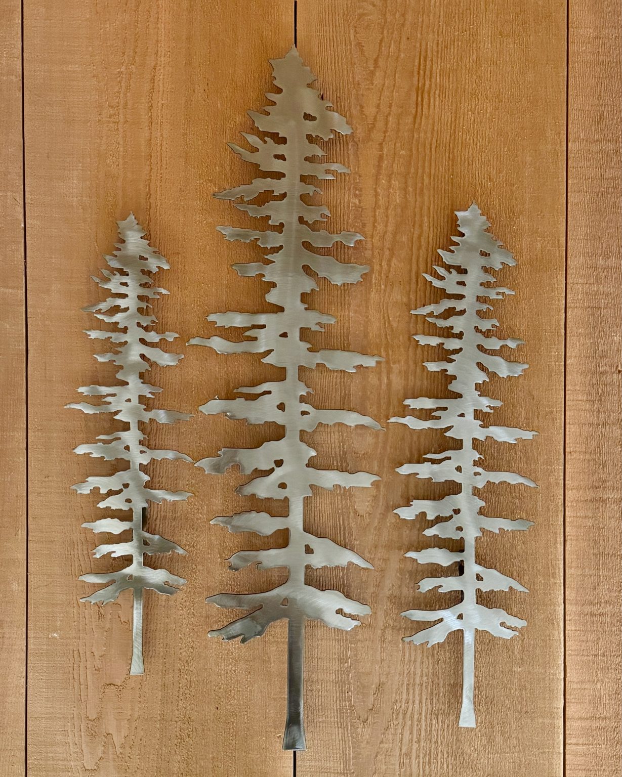Brushed Steel Metal Sitka Tree • Spirit Gallery