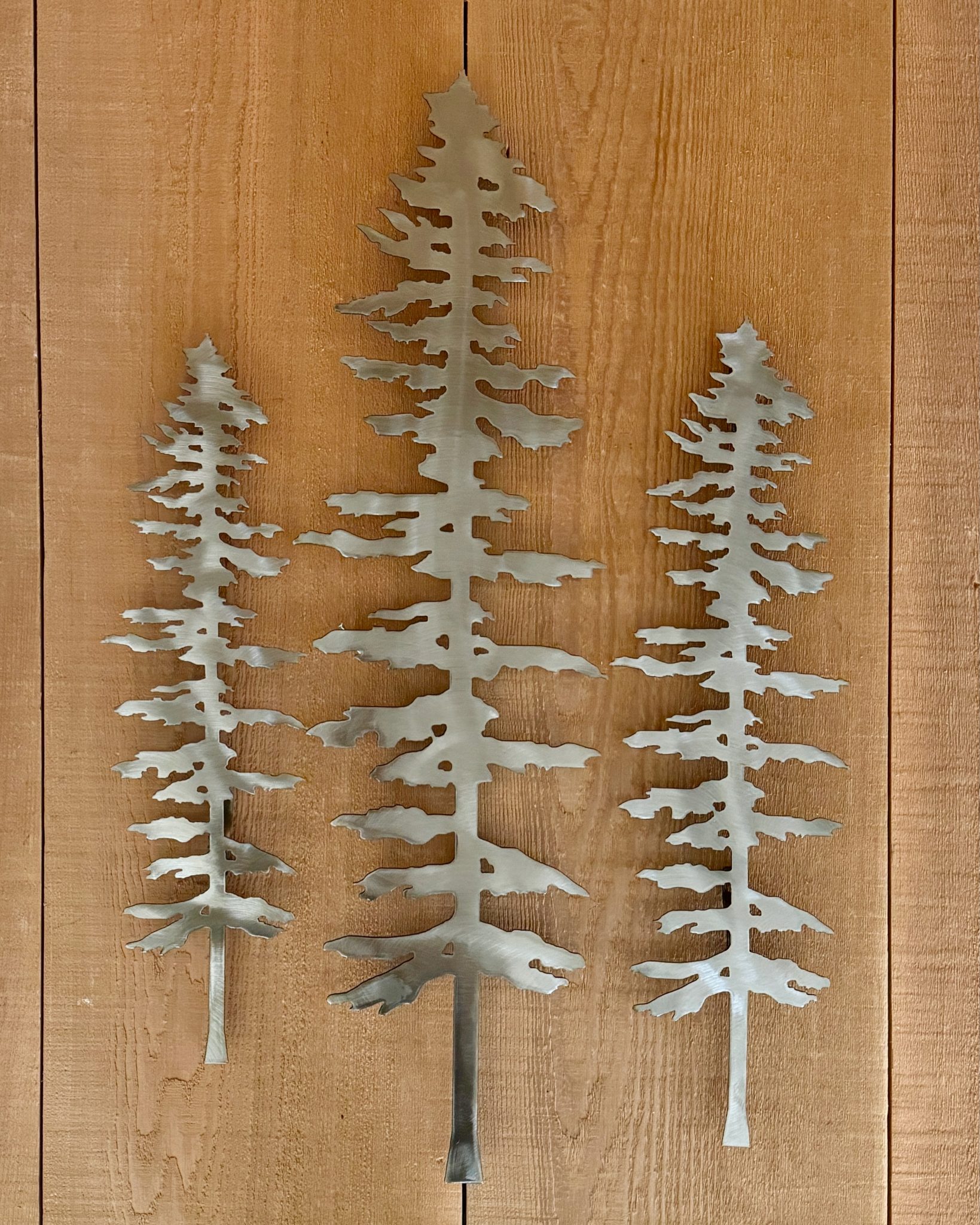Brushed Steel Metal Sitka Tree • Spirit Gallery