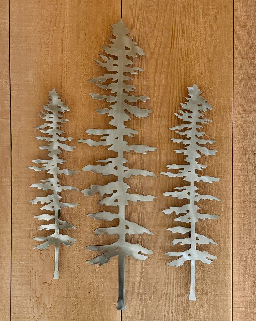 Brushed Steel Metal Sitka Tree • Spirit Gallery