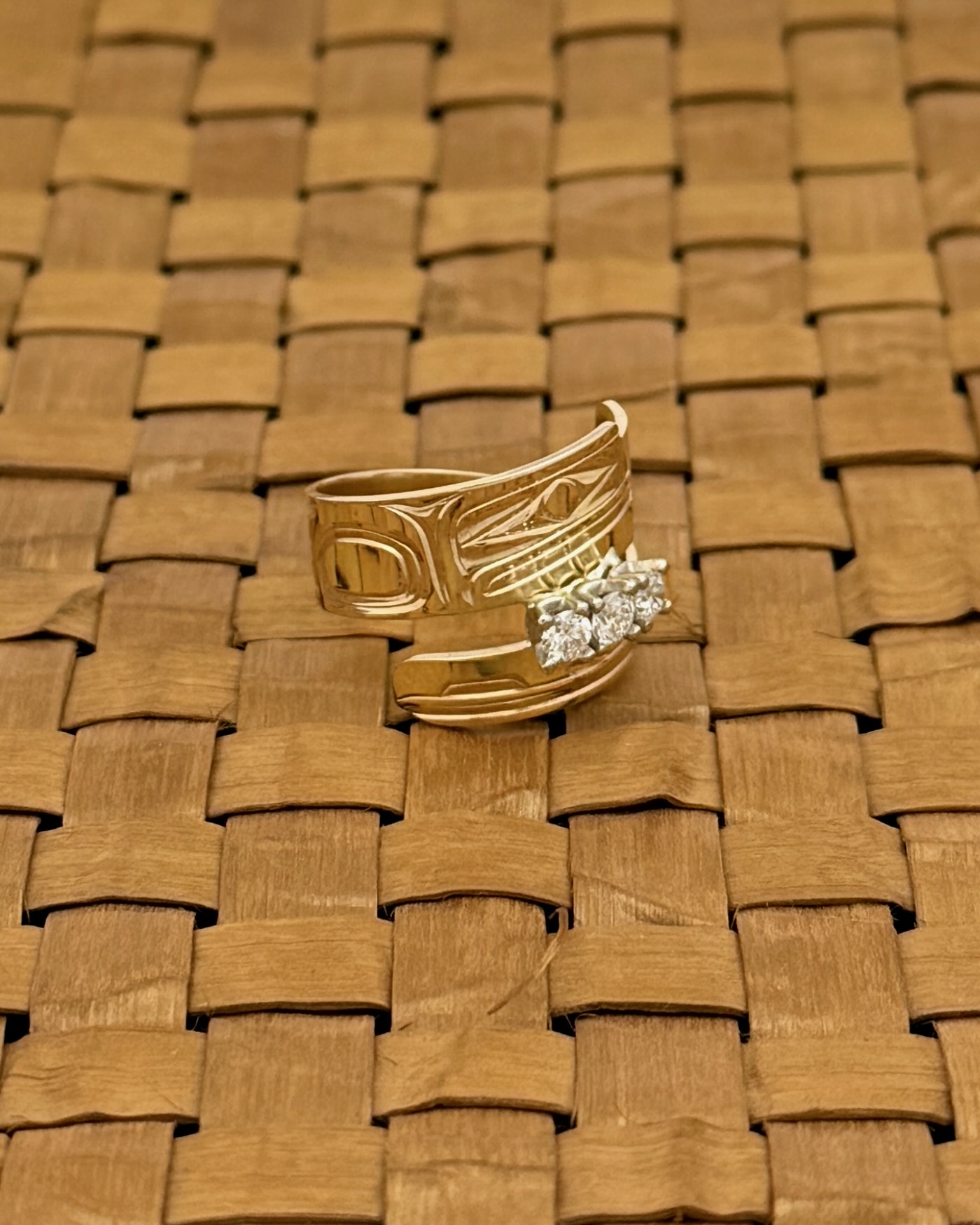 Gold Eagle Wrap Ring with Diamonds • Spirit Gallery