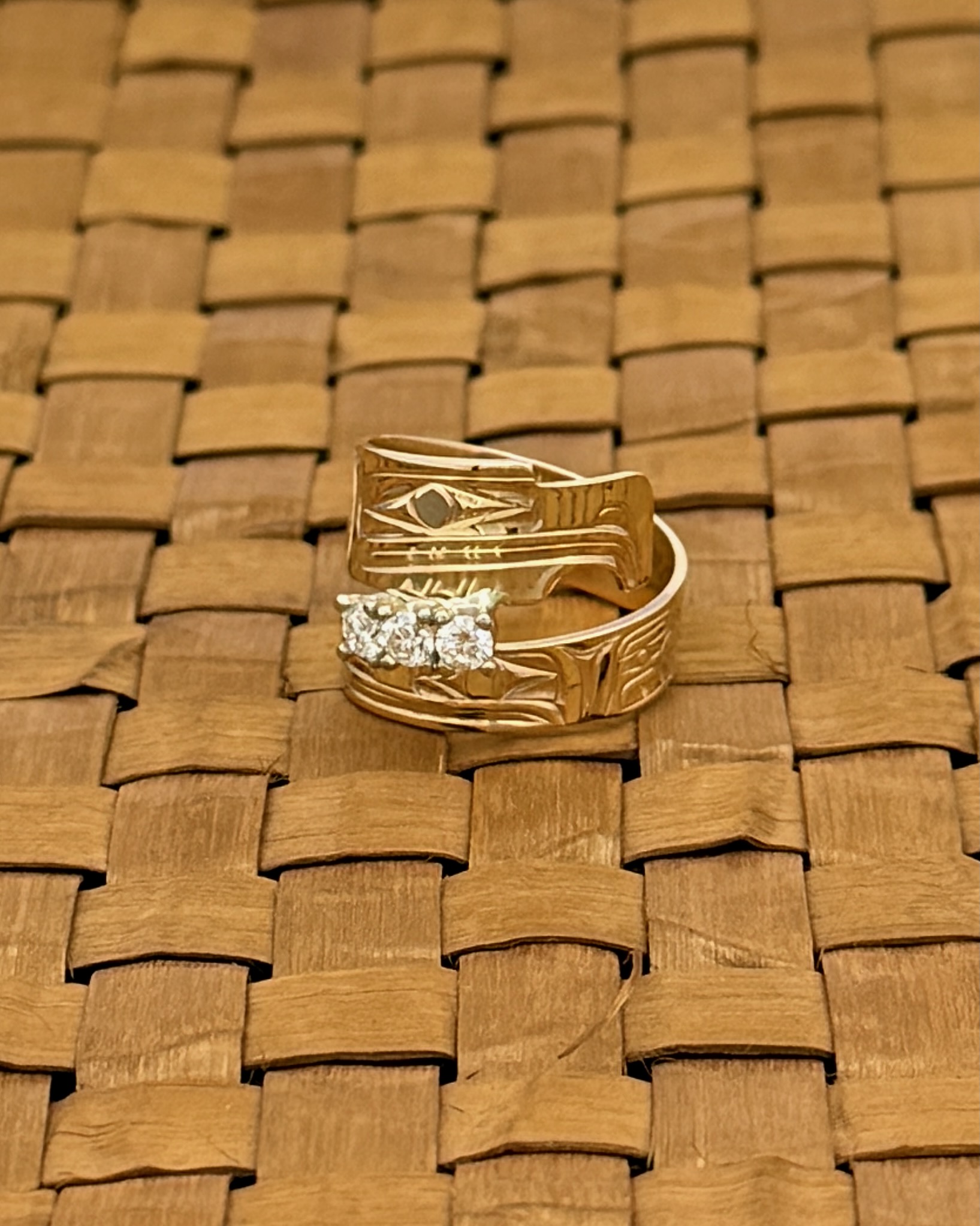 Gold Eagle Wrap Ring with Diamonds • Spirit Gallery