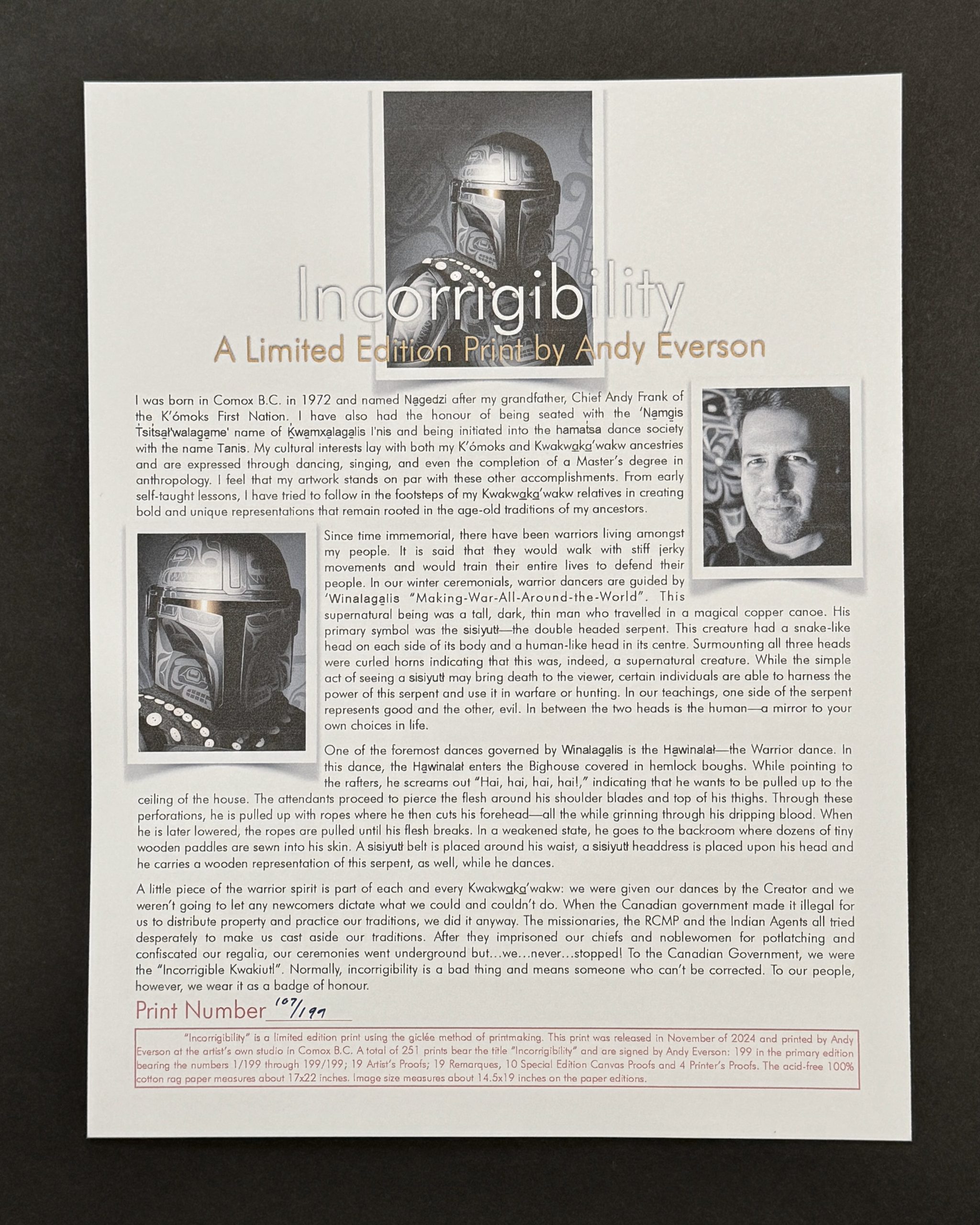 Incorrigible - Limited Edition Print • Spirit Gallery